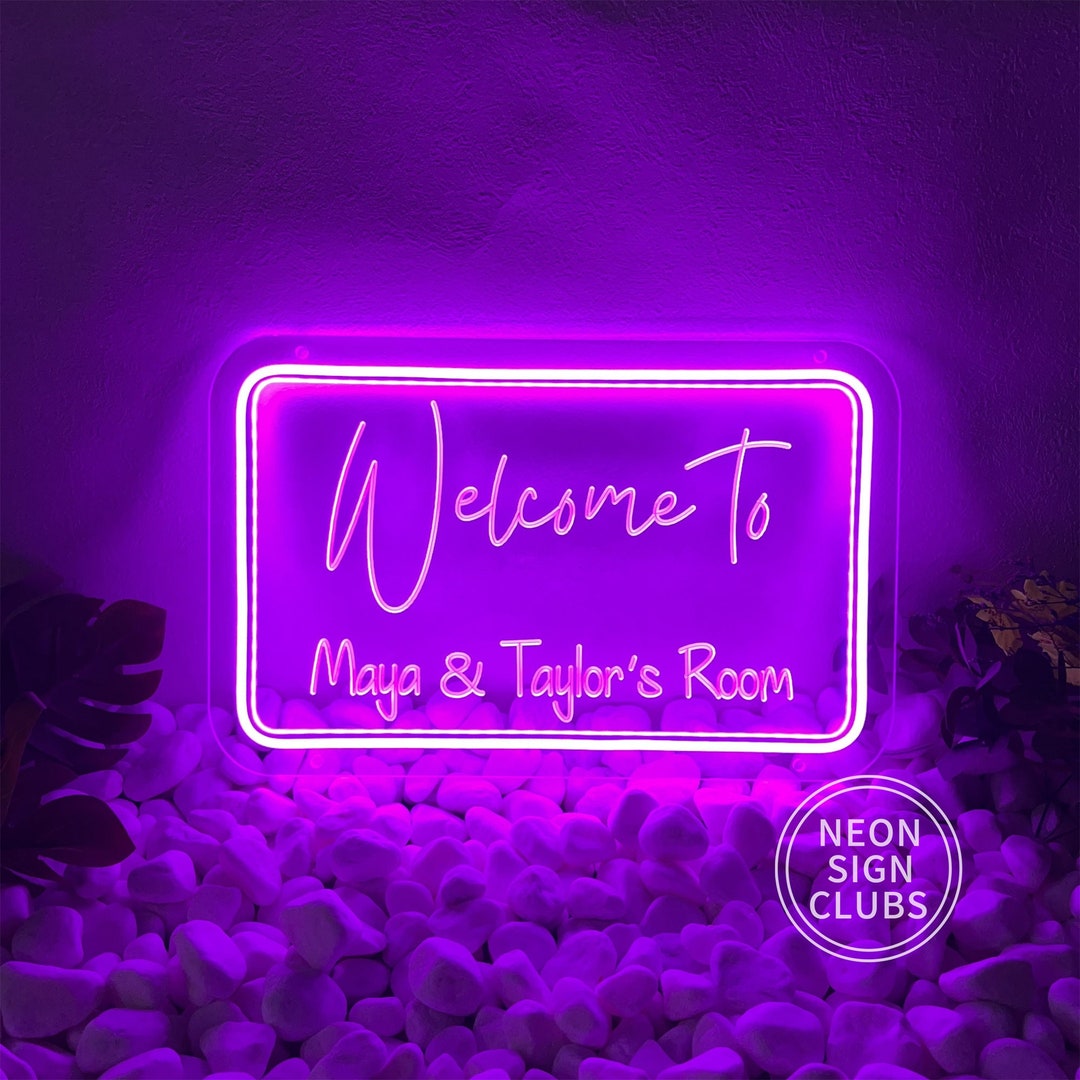 Custom Name LED Neon Sign: Welcome to Our Room, Dorm Decor - Etsy