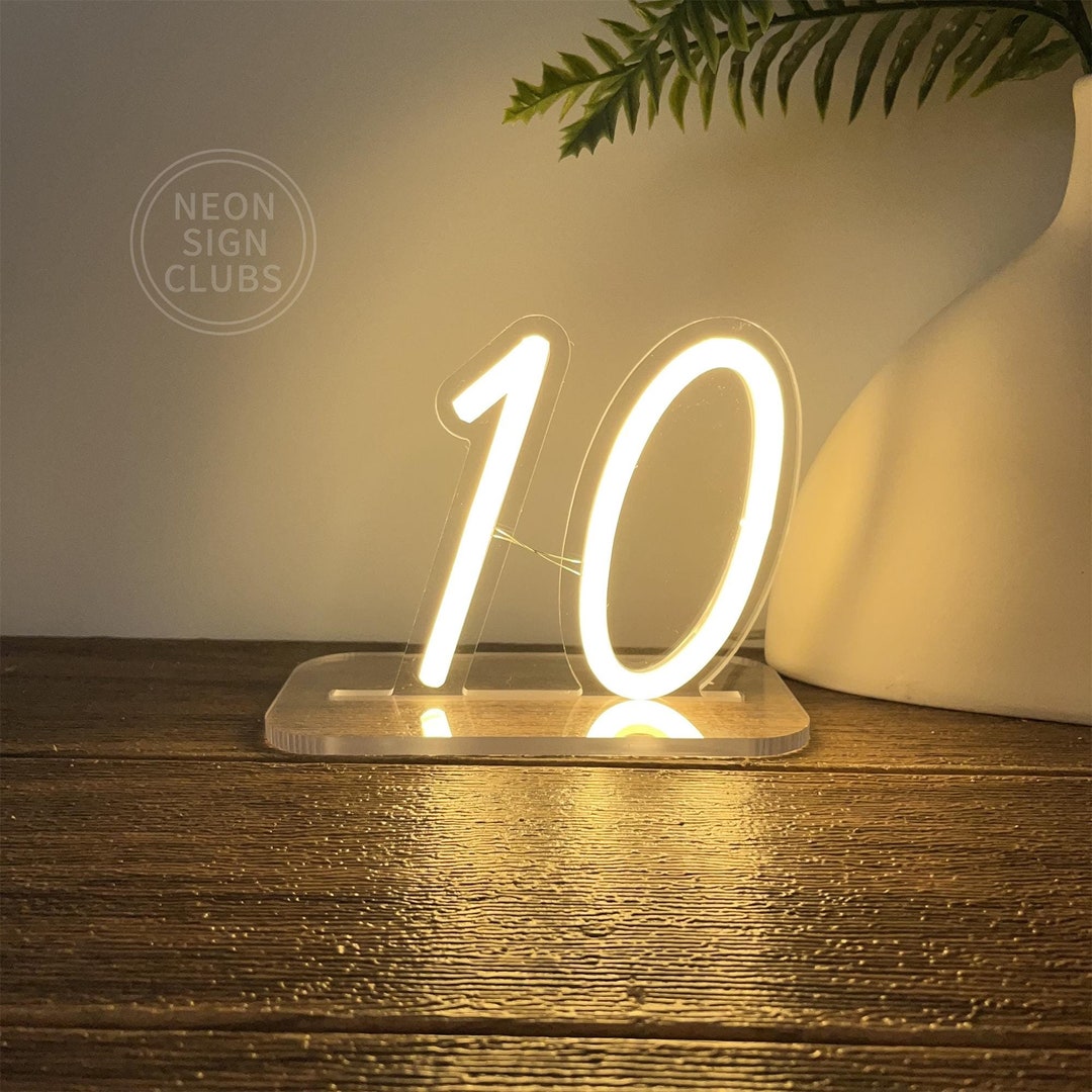 Number Neon Sign,neon Table Numbers for Wedding Party,neon Number Sign ...