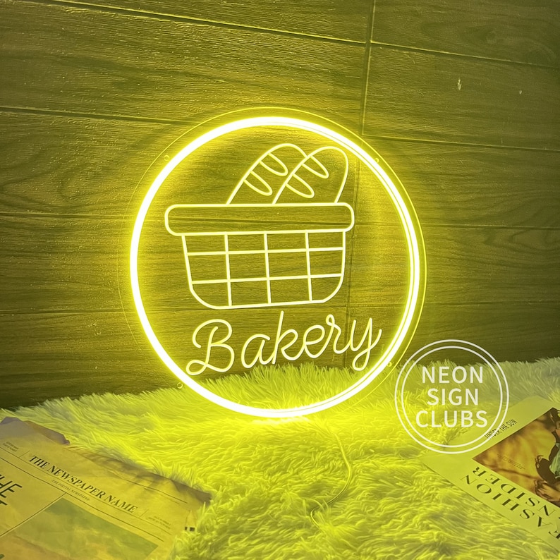 Bakery Neon Sign: Bread & Baguette USB LED Shop Sign - Etsy
