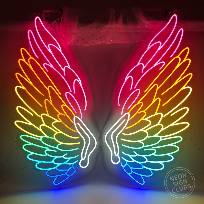 Wings Neon Sign Bar Salon Room Bedroom Sign LED Neon Light - Etsy