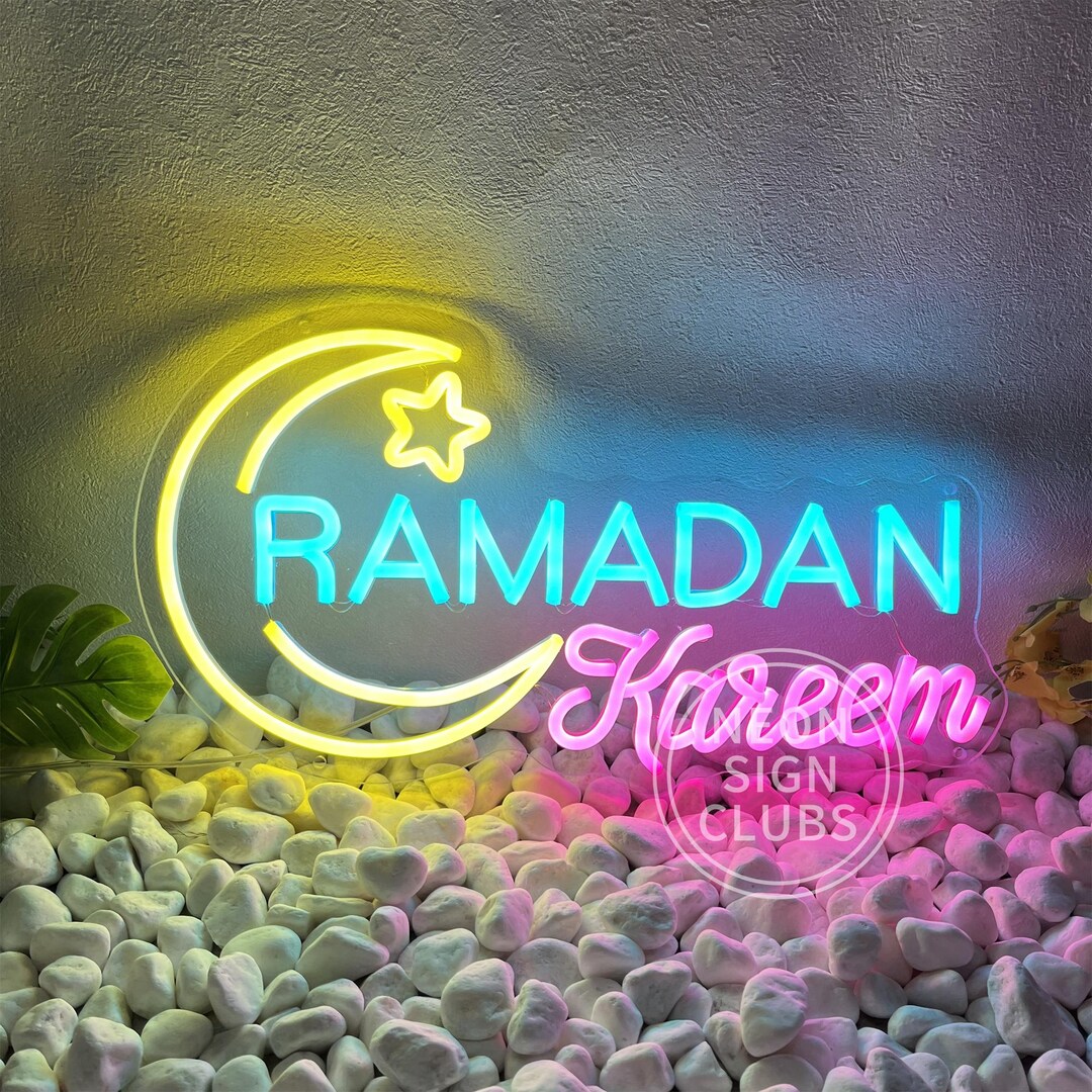 Ramadan Kareem Neon Sign,eid Celebration Wall Sign Art,eid Mubarak Wall ...