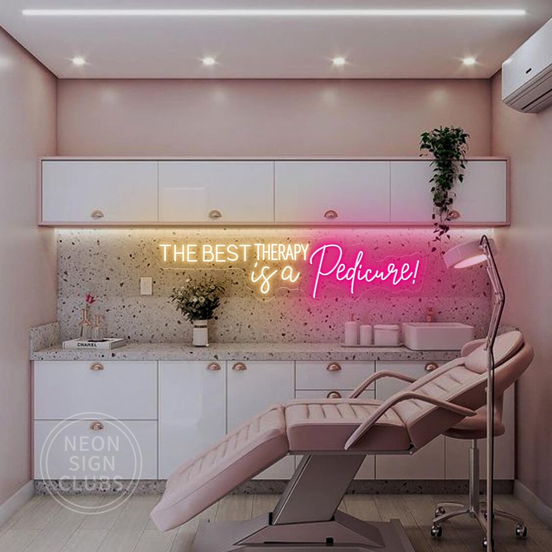The Best Therapy is A Pedicure Neon Sign Manicure Pedicure Led Neon ...