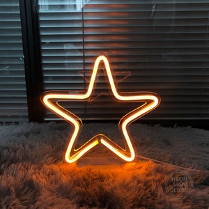9.8" USB LED Mini Lamp Stars Sign Desk Light Custom Neon Sign Bedroom ...
