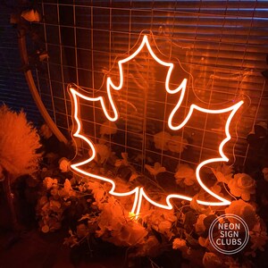 Maple Leaf Neon Lightyard Decor Neon Signautumn Leaves - Etsy