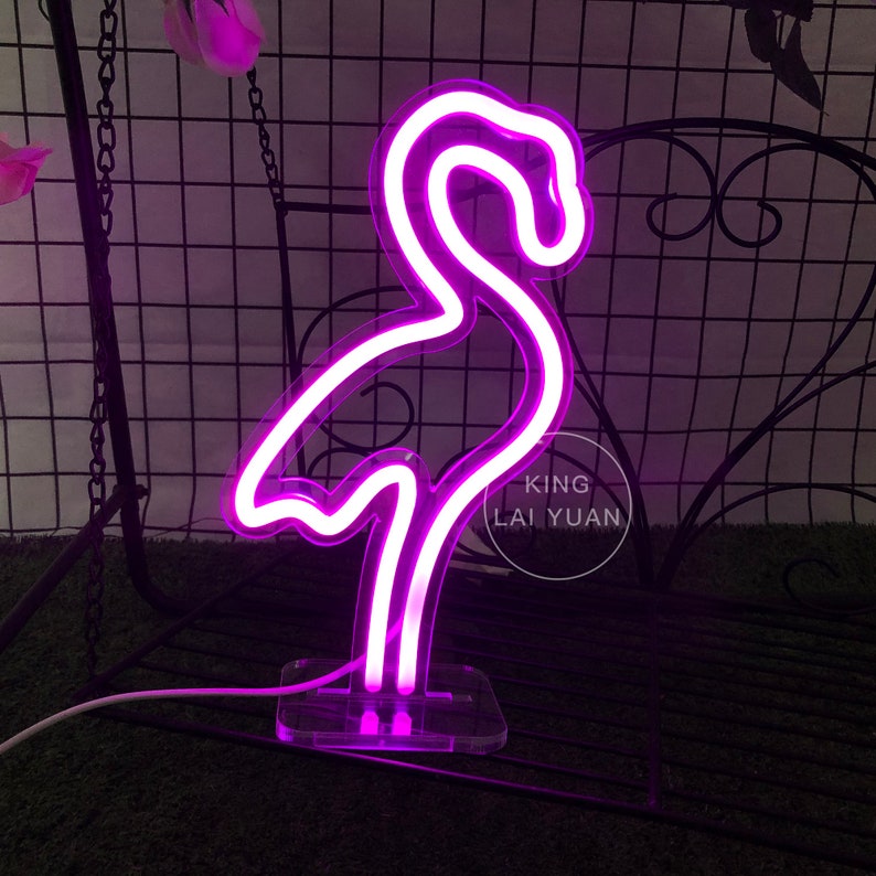 10.6 LED Light Flamingo Sign mini Lamp Neon Bar Sign | Etsy