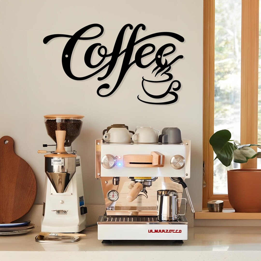 Personalized Coffee Metal Sign Kitchen Coffee Wall Art Laser Cut Coffee ...