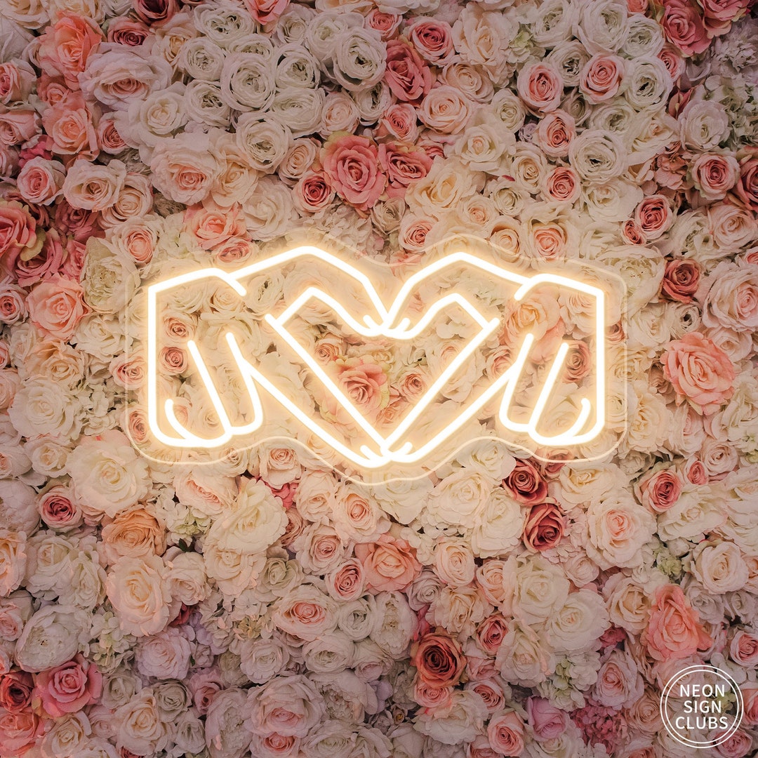 Hand Heart Neon Sign,custom Wedding Neon Sign,wedding Decor,bridal Room ...