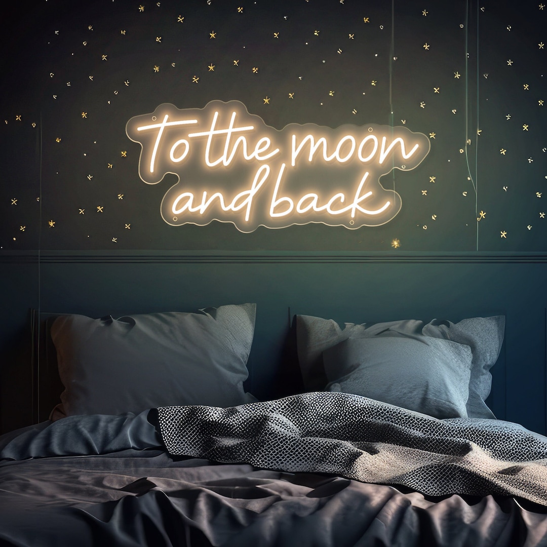To the Moon and Back Neon Sign,wedding Neon Sign,led Signs for Bedroom ...