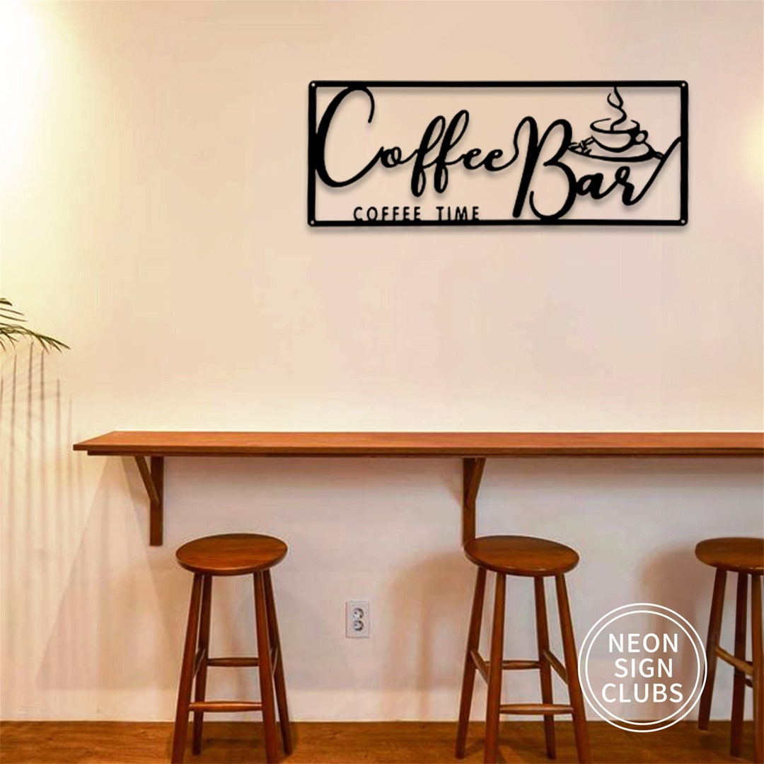 Coffee Bar Metal Signcoffee Bar Shop Wall Decorlaser Cut Coffee Signs ...