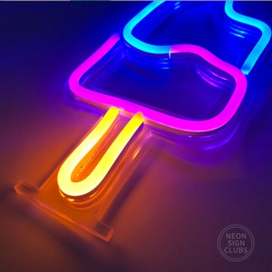 5x9.8" LED Mini Lamp Popsicle Sign Neon Light Ice Cream Sign Custom ...
