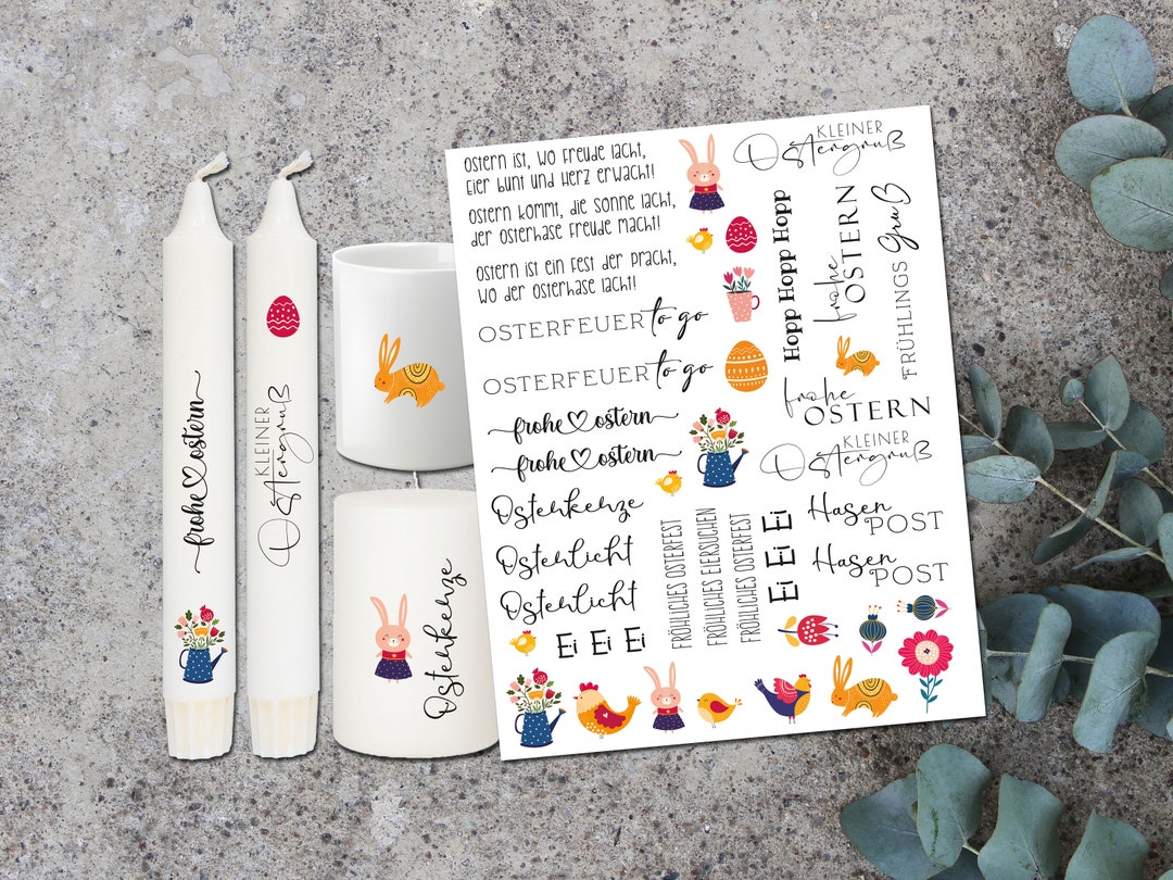 Candle Stickers Easter, Candle Tattoos Spring, Tattoo Foil Easter ...