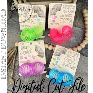 Valentine's Day Classroom Cards Slinky Holder, Coil Spring Valentine's ...