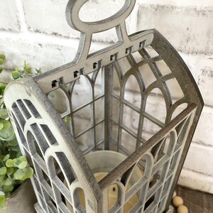 Cathedral Window Farmhouse Lantern, Rustic Farmhouse Lantern, Faux ...