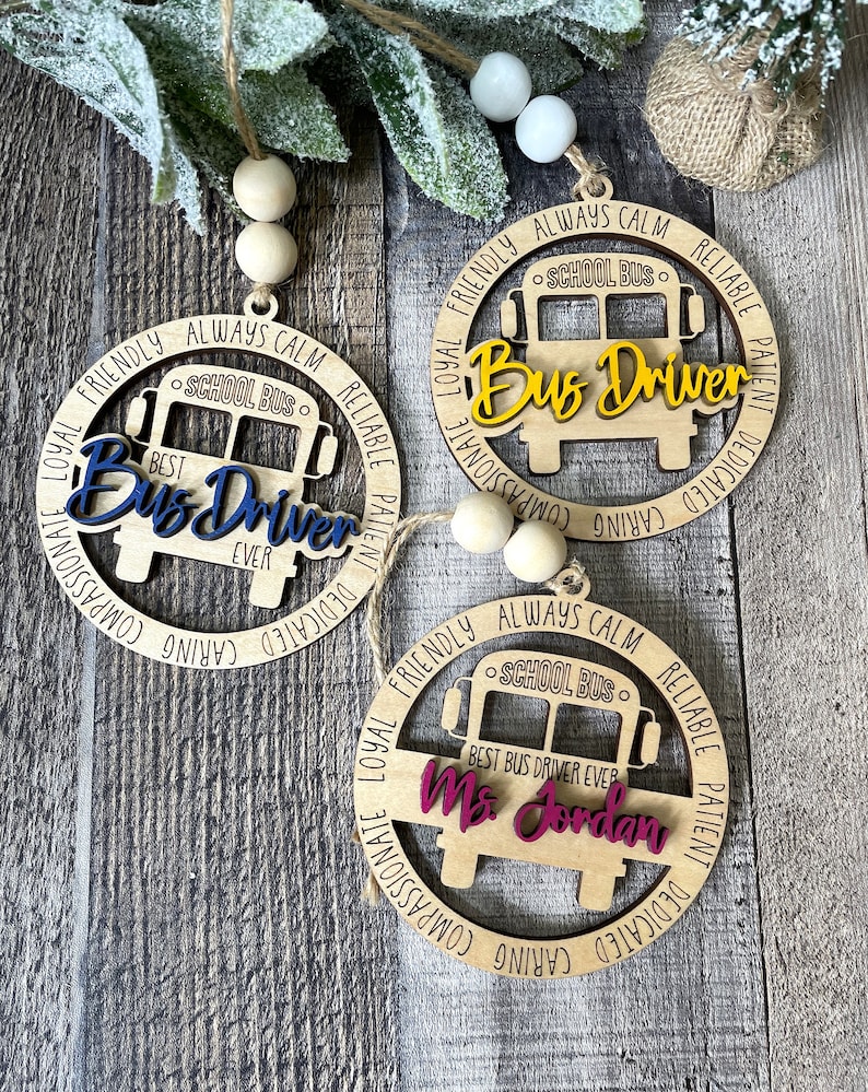 Bus Driver Ornament SVG Best Bus Driver Ever Ornaments - Etsy