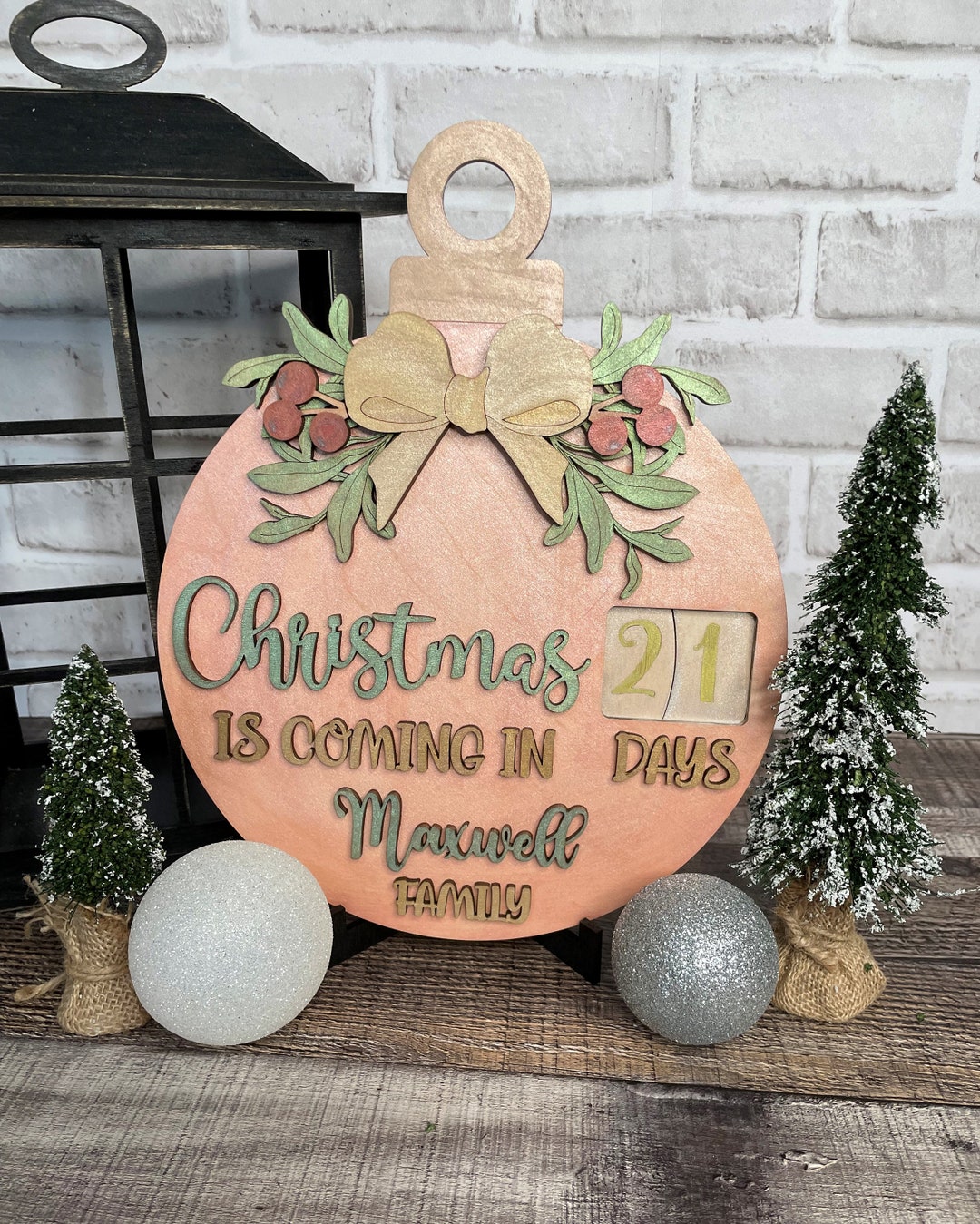 Christmas Ornament Countdown Calendar, Perpetual Countdown Calendar ...