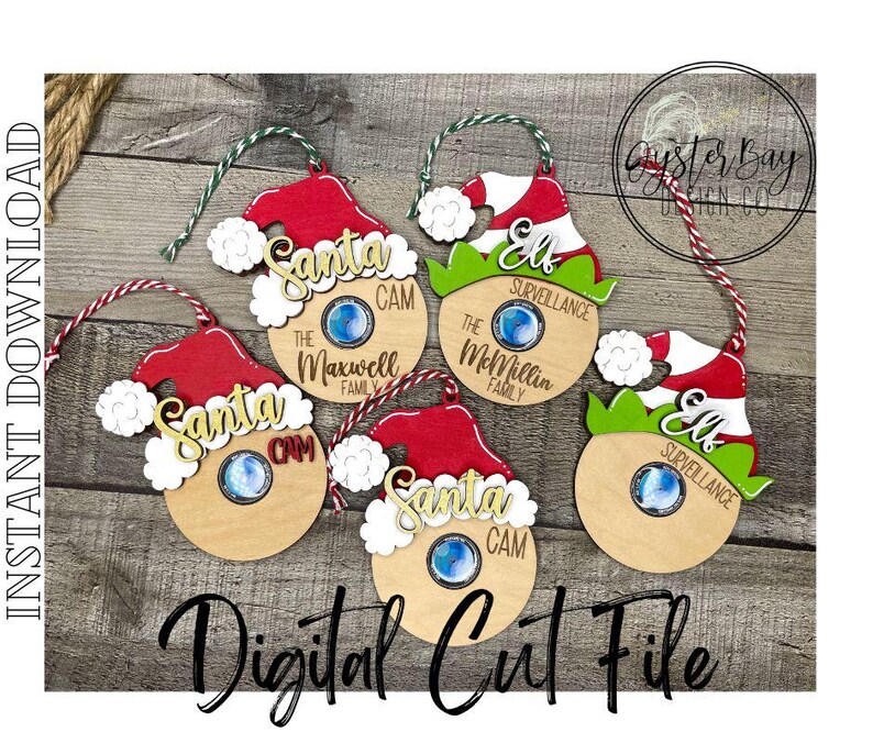 Santa Cam - Elf Surveillance Ornament SVG, Santa Elf Christmas ...