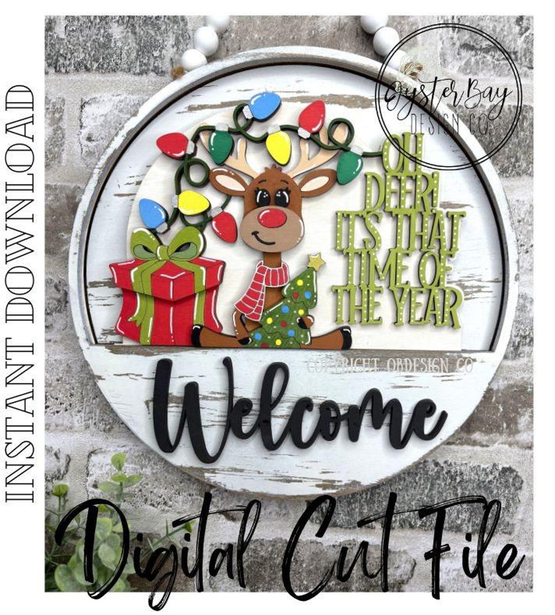 Oh Deer Insert SVG for Interchangeable Door Hanger/interior Sign ...