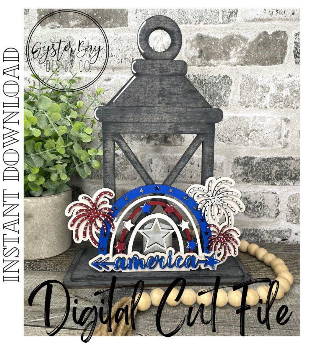 America Lantern Insert, July 4th Lantern Votive Interchangeable Insert ...
