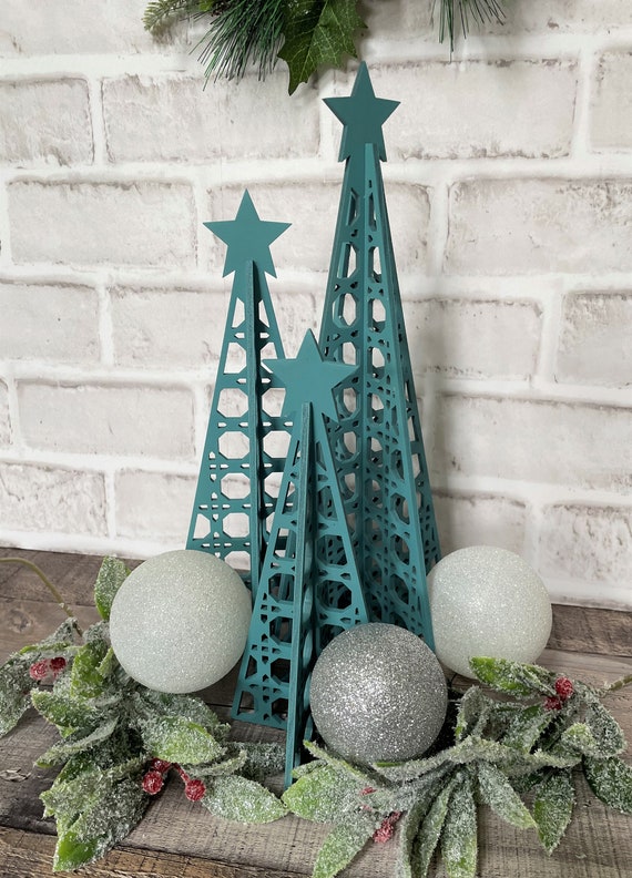 3D Christmas Trees rattan Farmhouse Christmas Rustic - Etsy