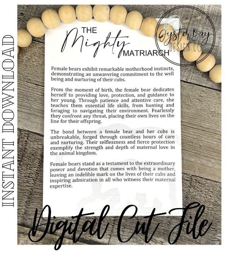 The Mighty Matriarch Bear and Cub Ornament, Mama Bear Ornament SVG, Car ...