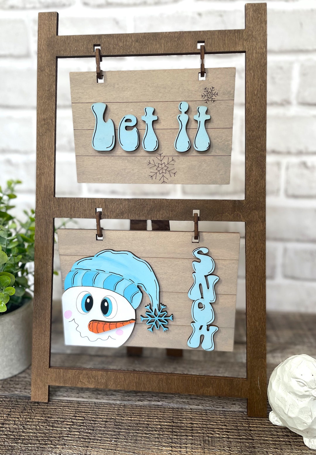 Insert for Ladder Farmhouse Interchangeable Sign, Let It Snow SVG ...