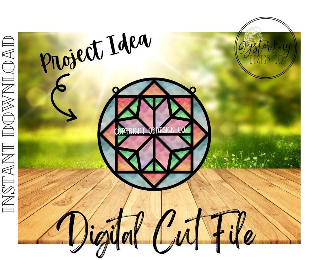 Star Quilt Suncatcher SVG, Suncatcher SVG, Barn Quilt Suncatcher, Laser ...