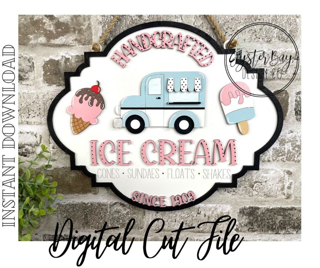 Ice Cream Truck Door Hanger, Ice Cream Decor, Ice Cream Sign, Ice Cream ...