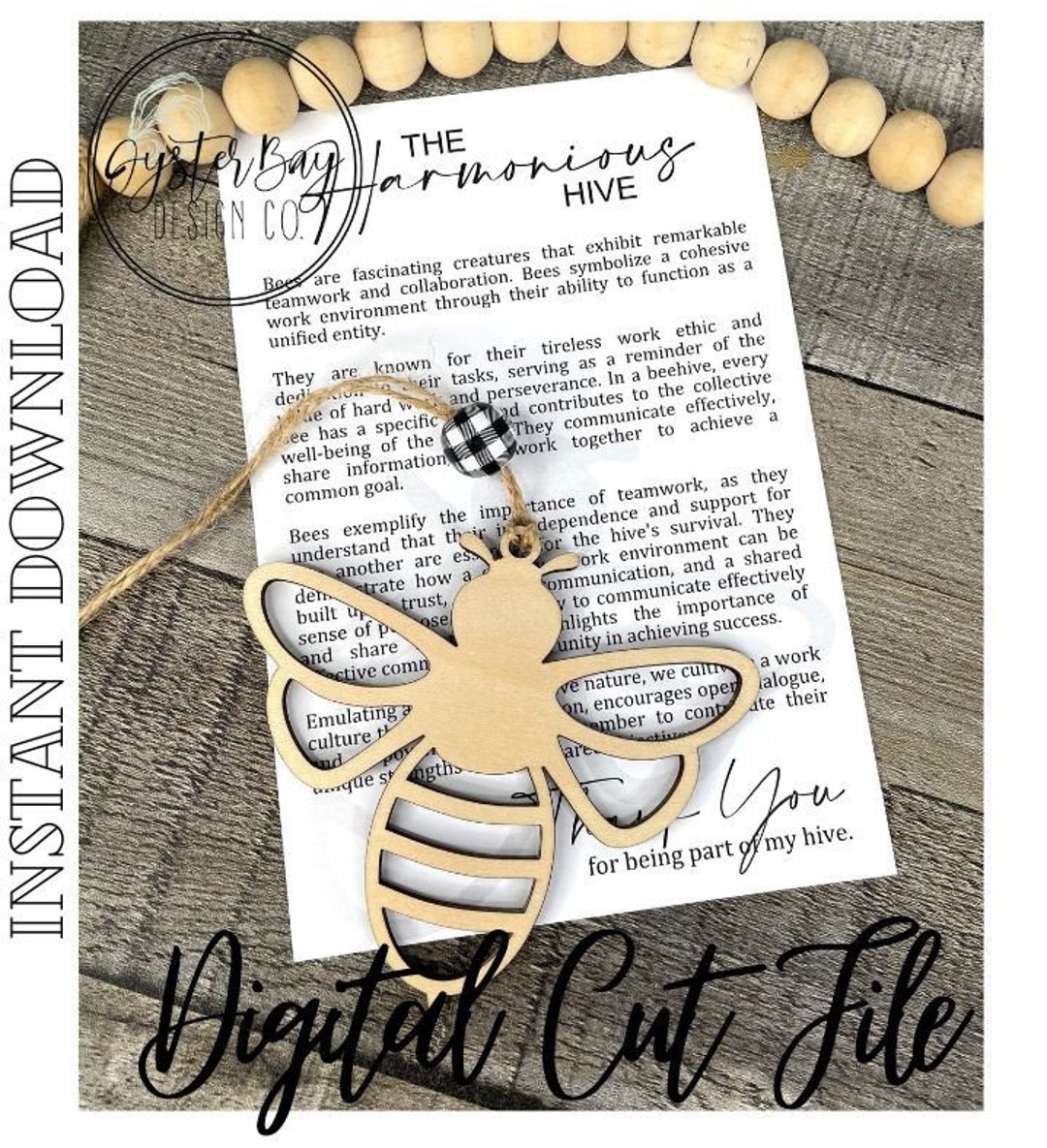 The Harmonious Hive Bee Ornament, Bee Ornaments SVG, Car Charm, Co ...