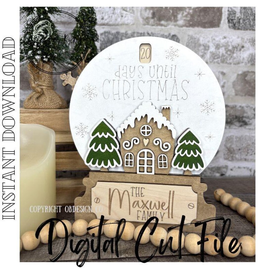 Snow Globe Countdown Calendar - Gingerbread, Perpetual Countdown ...