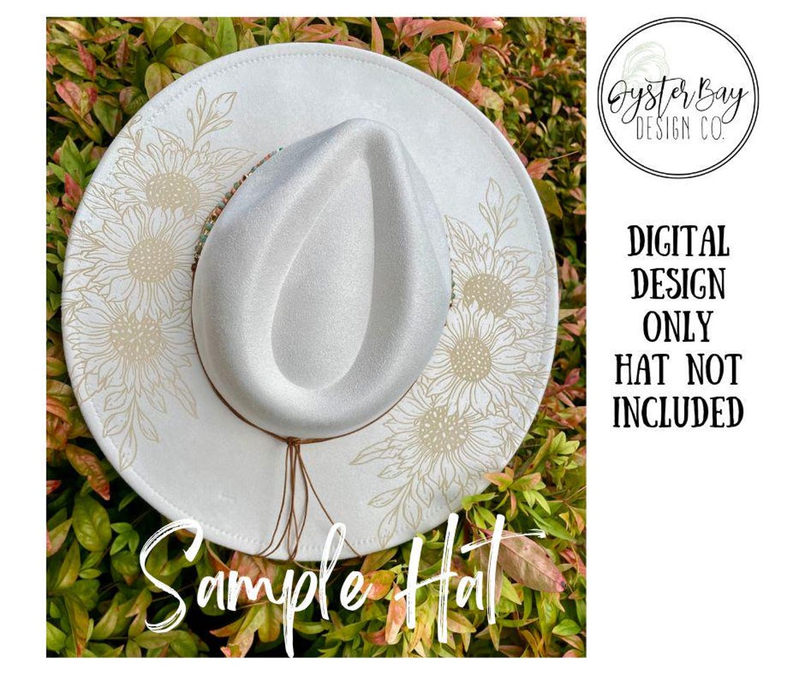 Sunflowers Wide Brim Hat Design - Digital Design ONLY for Laser ...