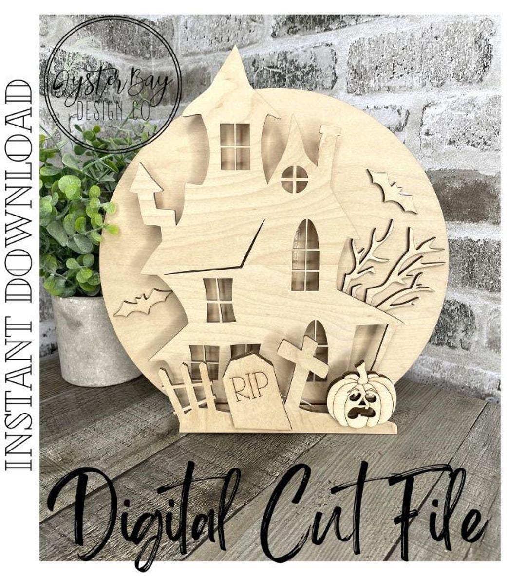 Haunted House Lighted Shelf Sitter, LED Light Halloween Decor ...