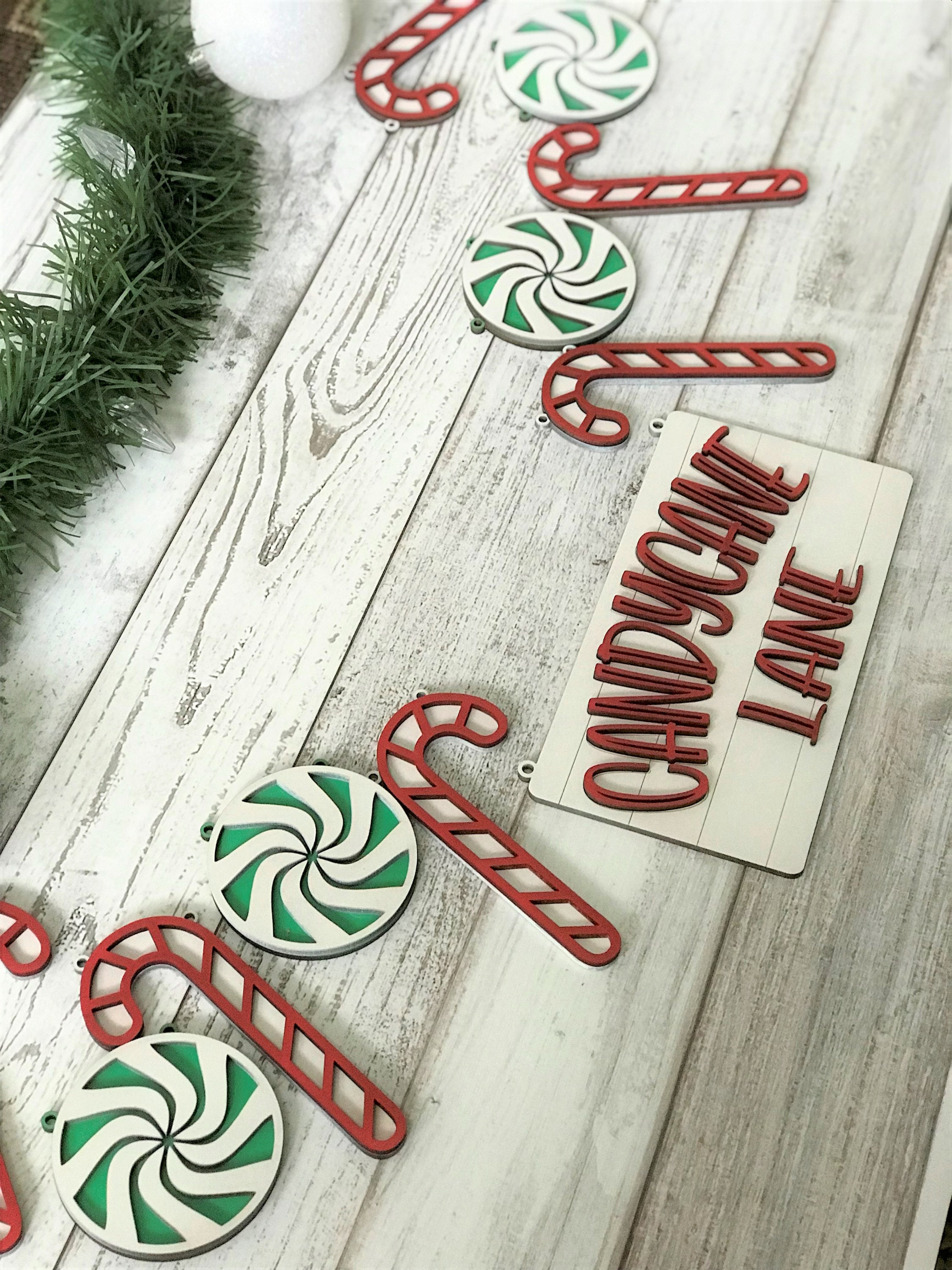 Candy Cane Christmas Banner Mantle Christmas Banner - Etsy