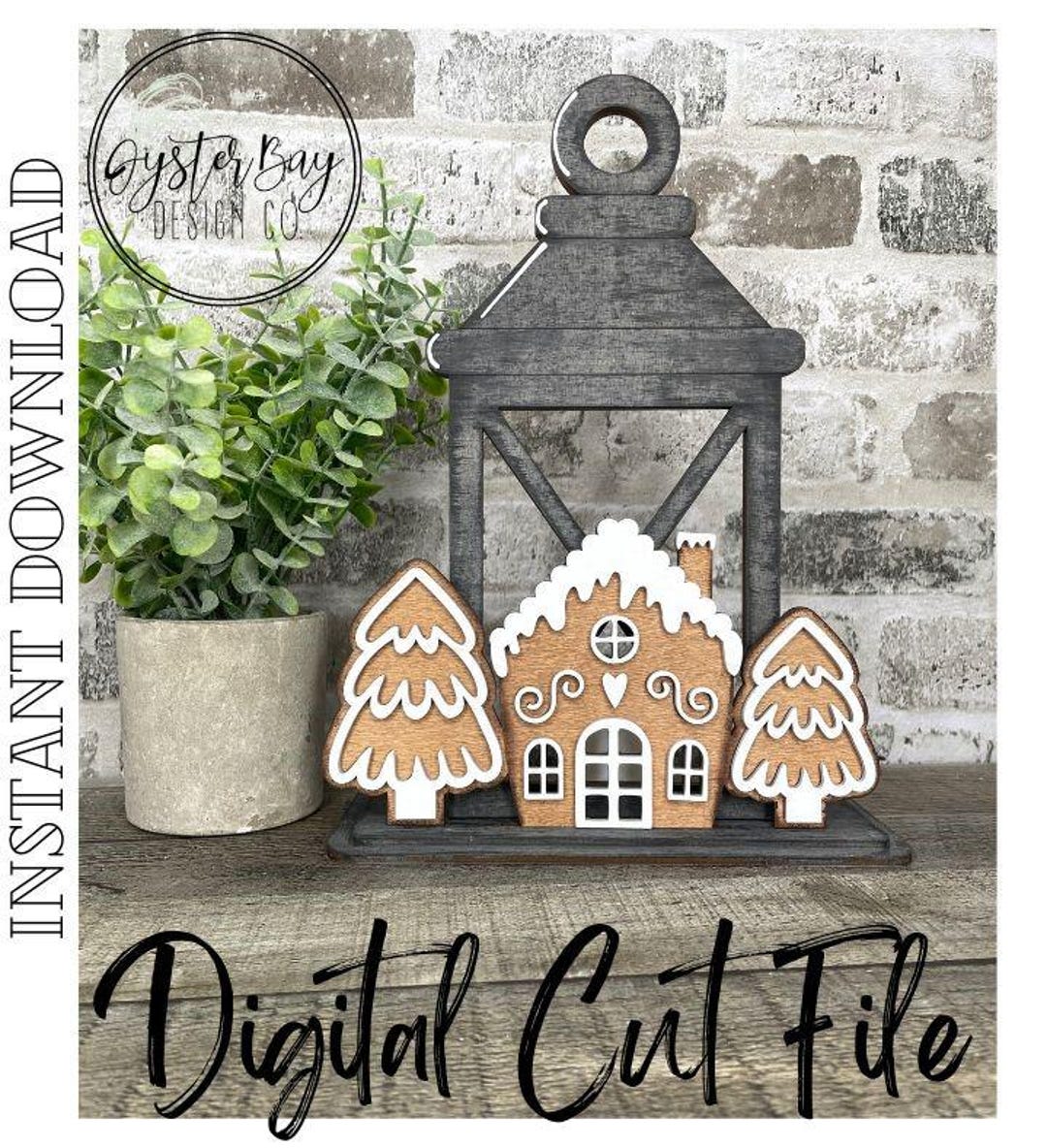 Gingerbread Ornament Lantern Insert, Holiday Ornament Lantern Votive ...