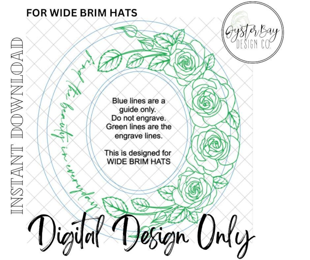 Roses Find the Beauty in Everyday Wide Brim Hat Design Digital Design ...