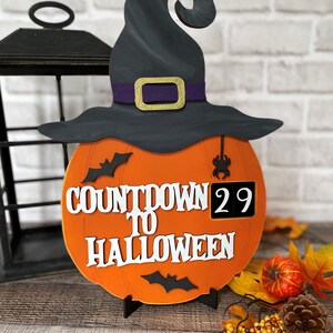 Pumpkin Witches Hat Countdown Calendar, Perpetual Countdown Calendar ...