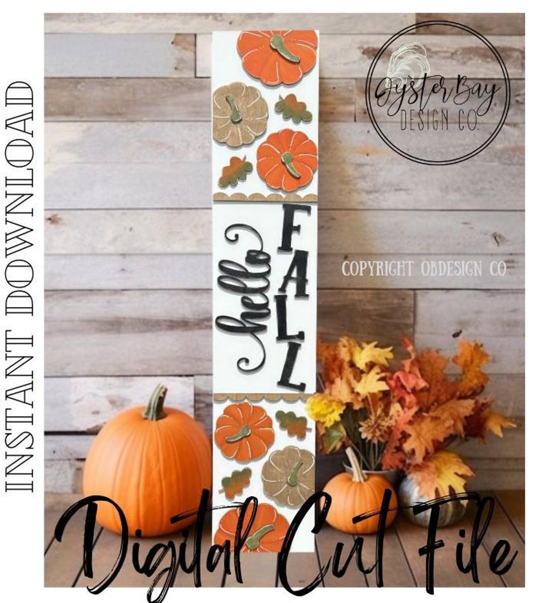 Hello Fall Porch Leaner SVG File: Laser Cut Design (digital Download ...