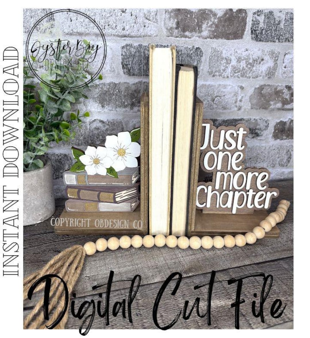 Just One More Chapter Bookends Insert SVG, Interchangeable File ...