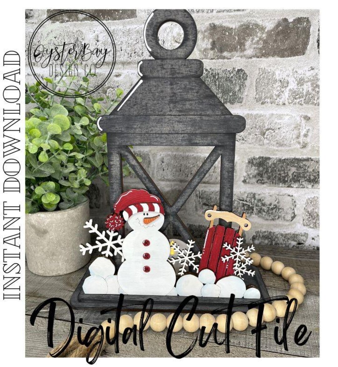 Winter Snowman Lantern Insert, Winter Snowman Lantern Votive ...