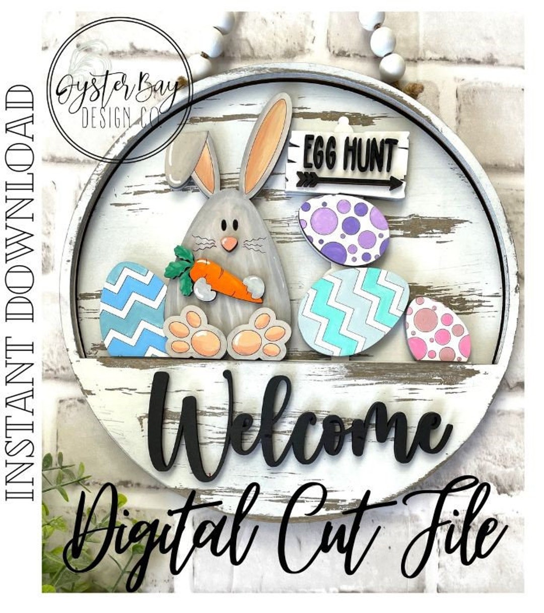 Add-on Insert for 10.50" Interchangeable Door Hanger/interior Sign, Easter Egg Hunt Sign, Easter ...