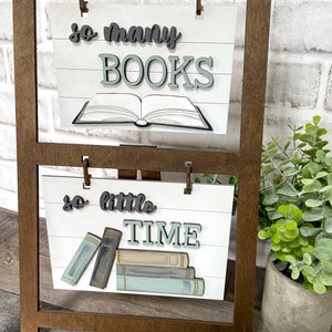 Insert for Ladder Farmhouse Interchangeable Sign, Book Lover Sign SVG ...