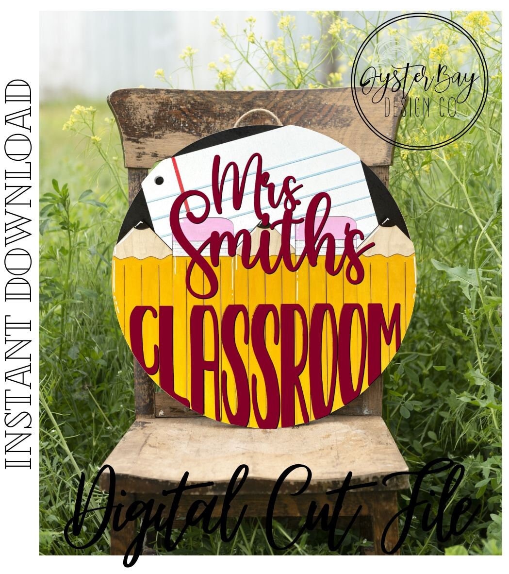 Classroom Door Hanger SVG, Teacher Classroom Decor (digital File Only ...