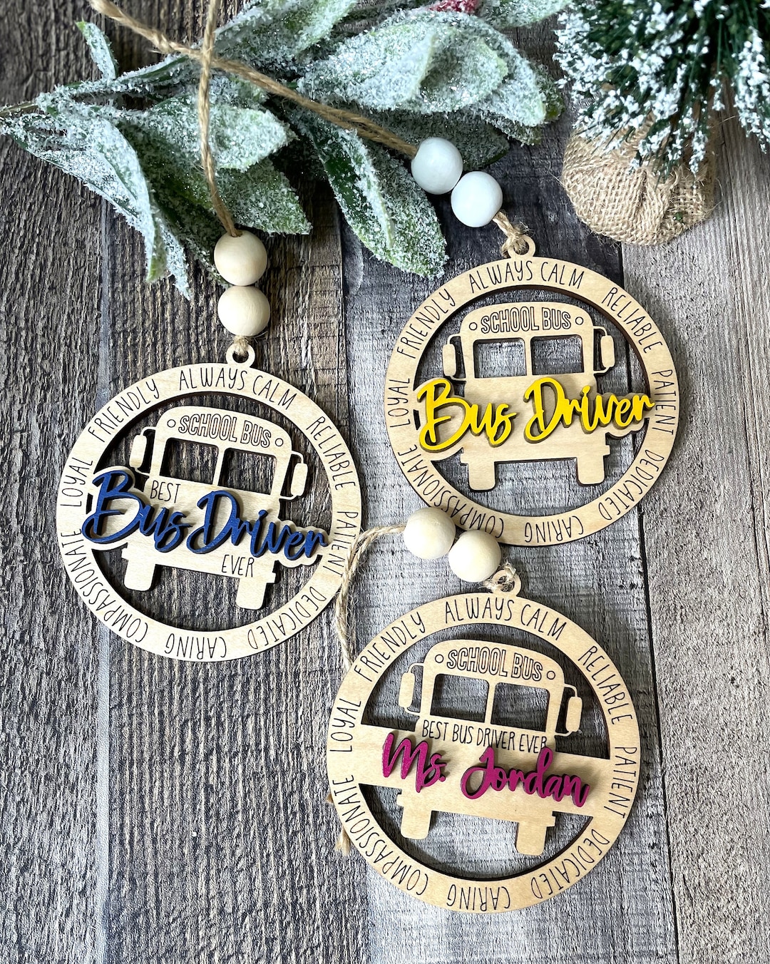 Bus Driver Ornament SVG, Best Bus Driver Ever Ornaments, Personalized ...