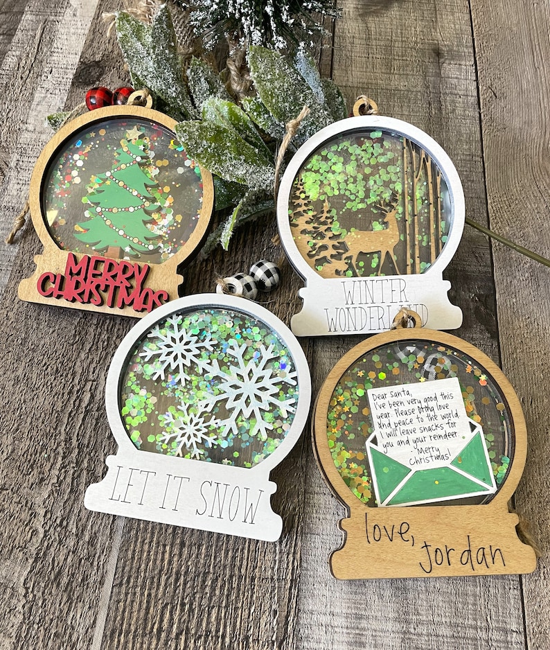 Snowglobe Shaker Christmas Ornaments Fun Shaker Ornaments - Etsy