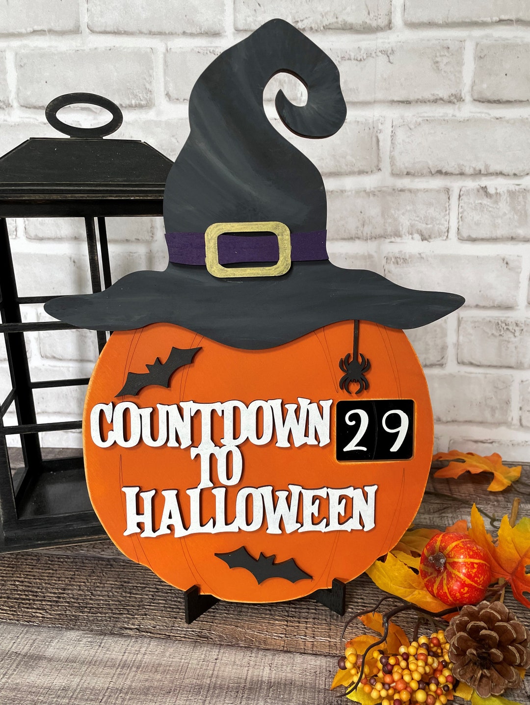 Pumpkin Witches Hat Countdown Calendar, Perpetual Countdown Calendar ...