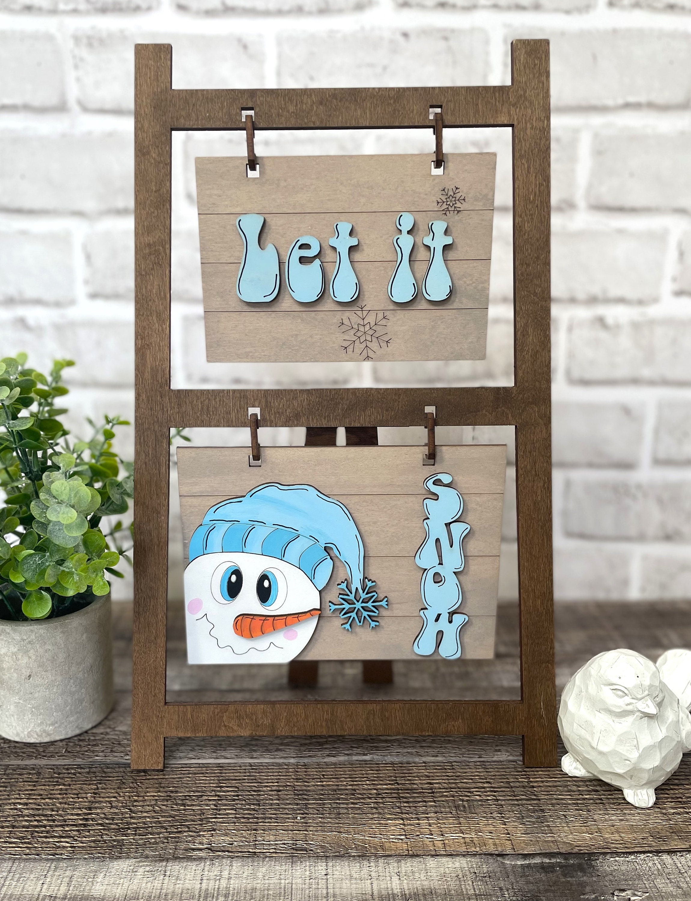 Insert for Ladder Farmhouse Interchangeable Sign Let It Snow - Etsy