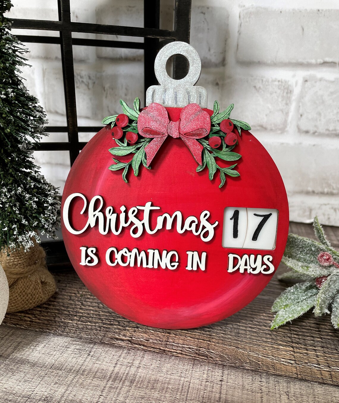 Mini Christmas Ornament Countdown Calendar, Perpetual Countdown ...