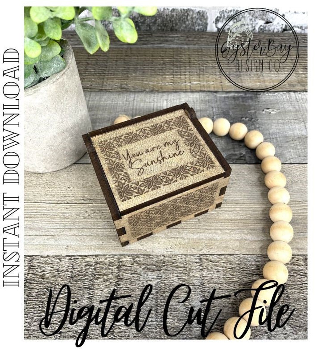 Mini Music Box Diamond Damask, Music Box, Music Box for Laser Cutting ...