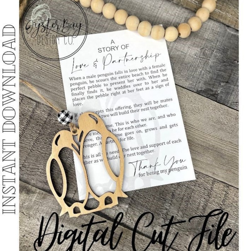 Penguin Ornament Card - Etsy