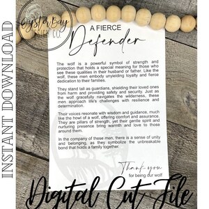 A Fierce Defender - Wolf Story Ornament, Family Defender, Father's Day ...