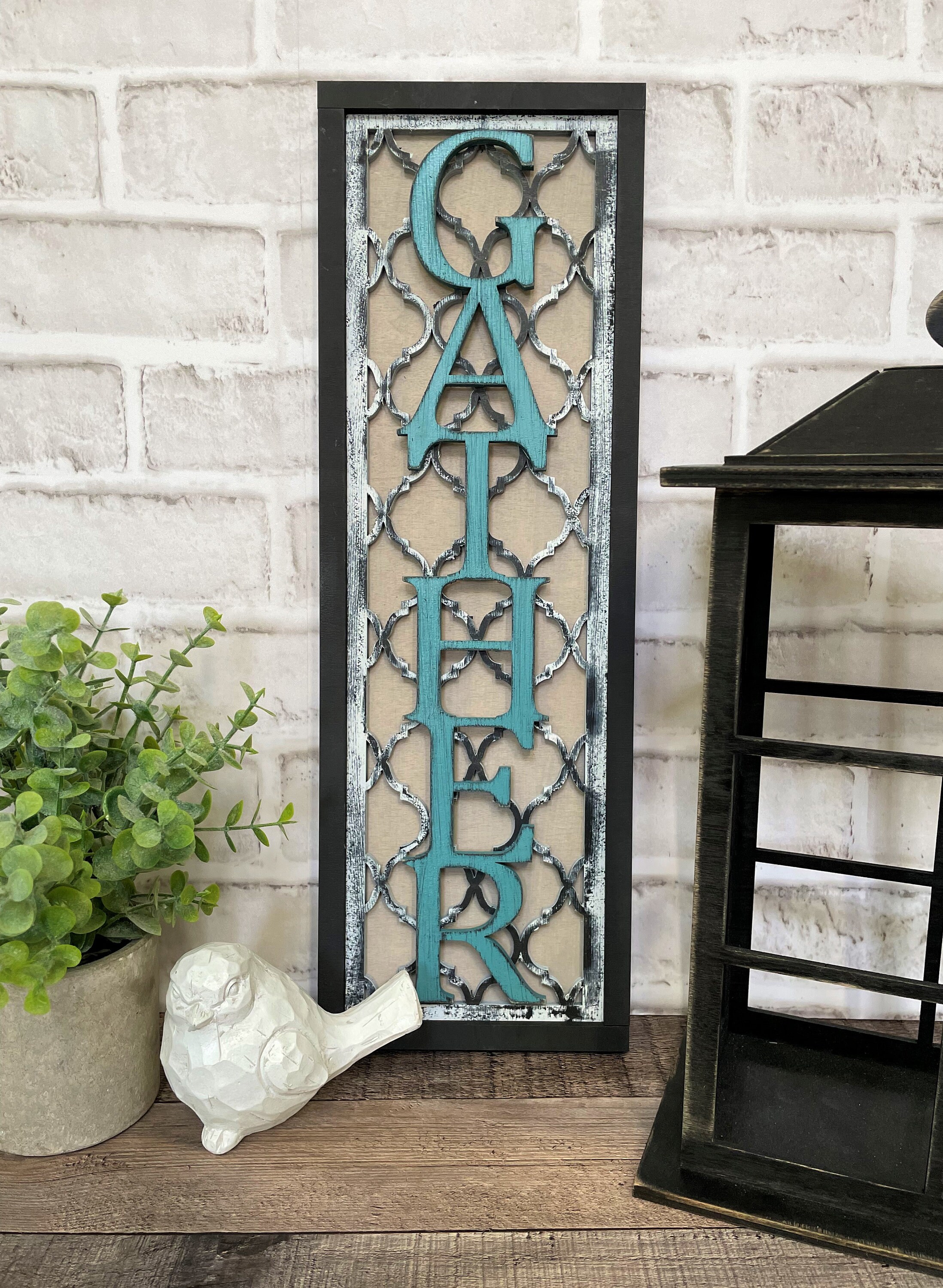 Gather Wall Hangings 3 Layered Gather Sign Rustic Wall - Etsy